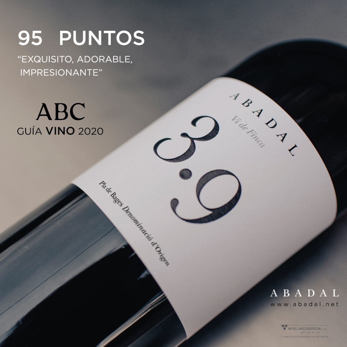 Abadal 3.9 2016 is awarded 95 points by the prestigious ABC wine guide ...